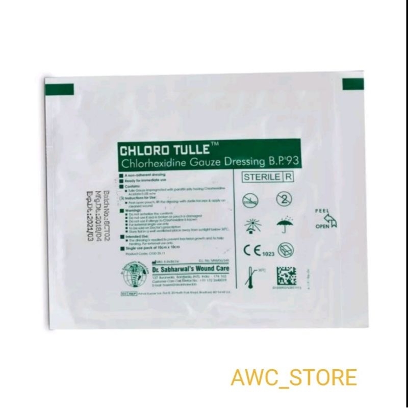 Jual Chloro Tulle Chlorhexidine Gauze Dressing | Shopee Indonesia