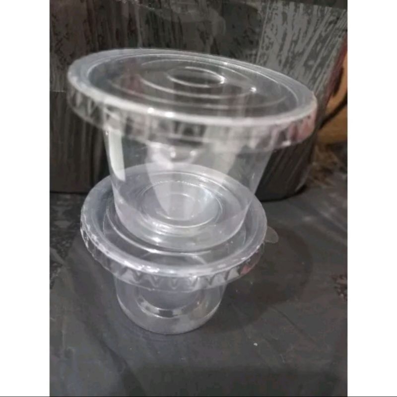 Jual cup jelly gelas agar agar pudding puding royal / gelas plastik ice es cream krim 50ml 65 ml ...