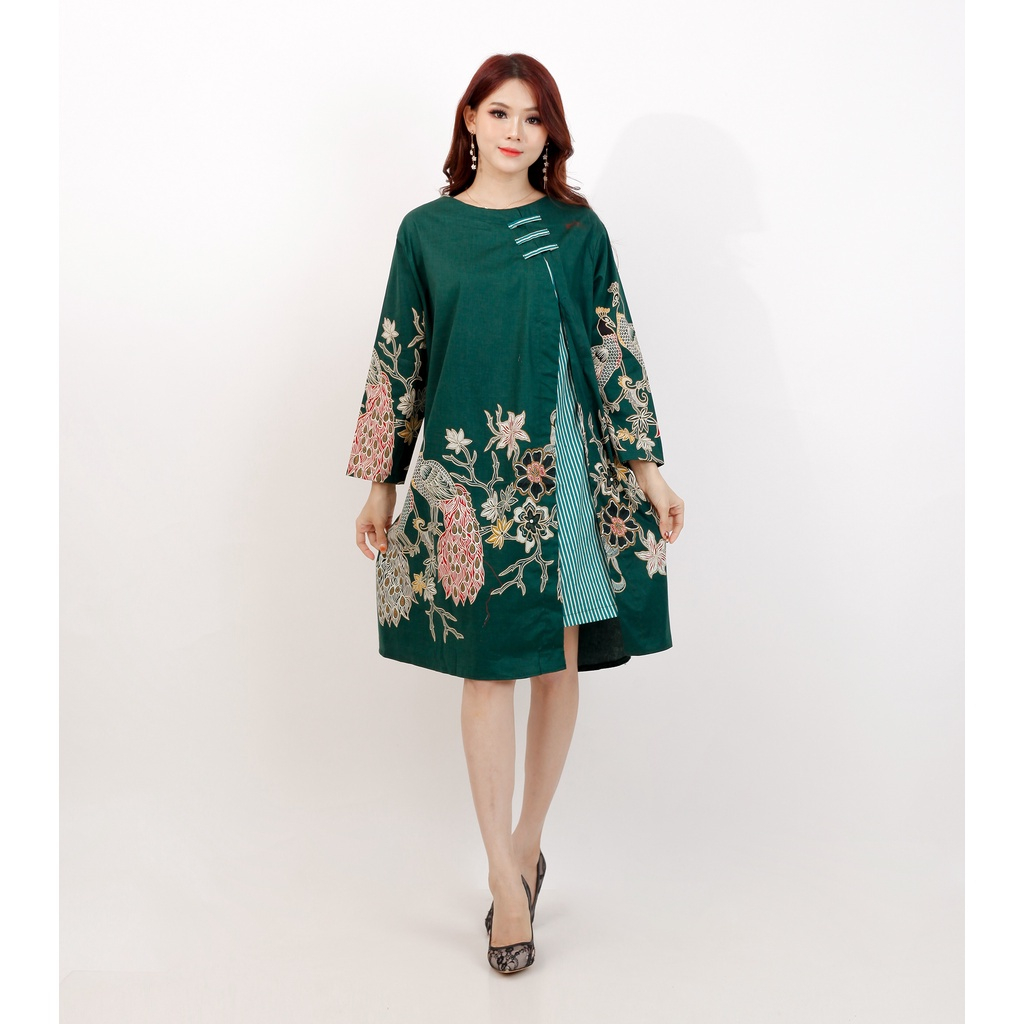 Jual Baju Dress Batik Wanita Modern Jumbo Big Size 493 Ld 120cm Xxl