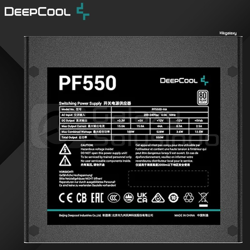 Jual Power Supply DeepCool PF550 - 550W 80+ Flat Cable | Shopee Indonesia