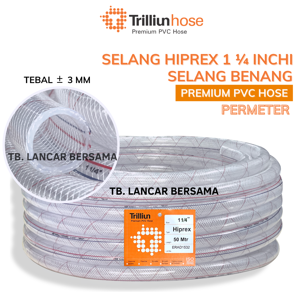 Jual SELANG BENANG 1 1/4 INCHI HIPREX TRILLIUN HOSE PERMETER | Shopee Indonesia