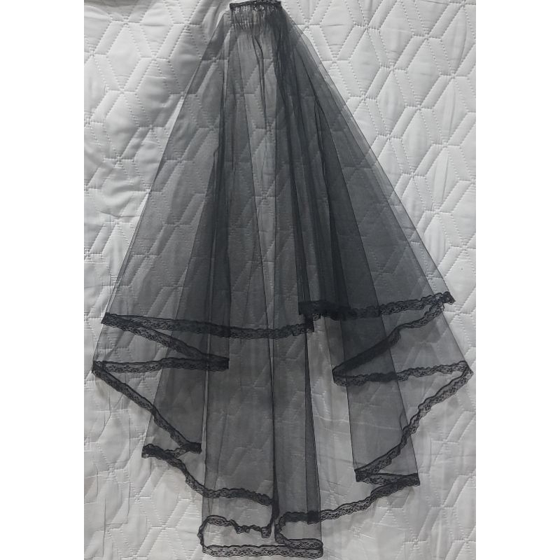 Jual black veil kerudung pengantin hitam untuk acara prom pernikahan ...