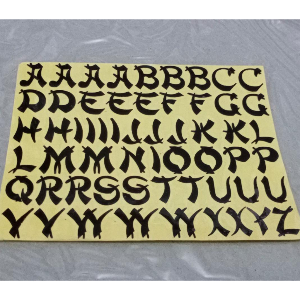 Jual STIKER KECIL CUTTING HURUF ABJAD FONT ORIENTAL | Shopee Indonesia