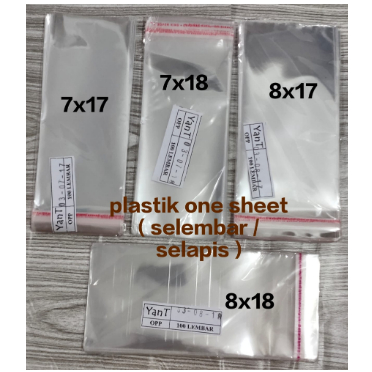 Jual Plastik Selelmbar OPP One sheet 7x17/ 7x18 / 8x17 / 8x18 100 ...