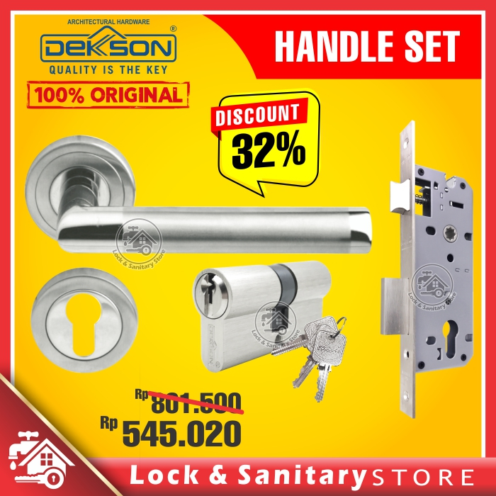 Jual Handle Pintu Set Dekkson SST 0019 SSS Silinder Body Kunci Gagang ...