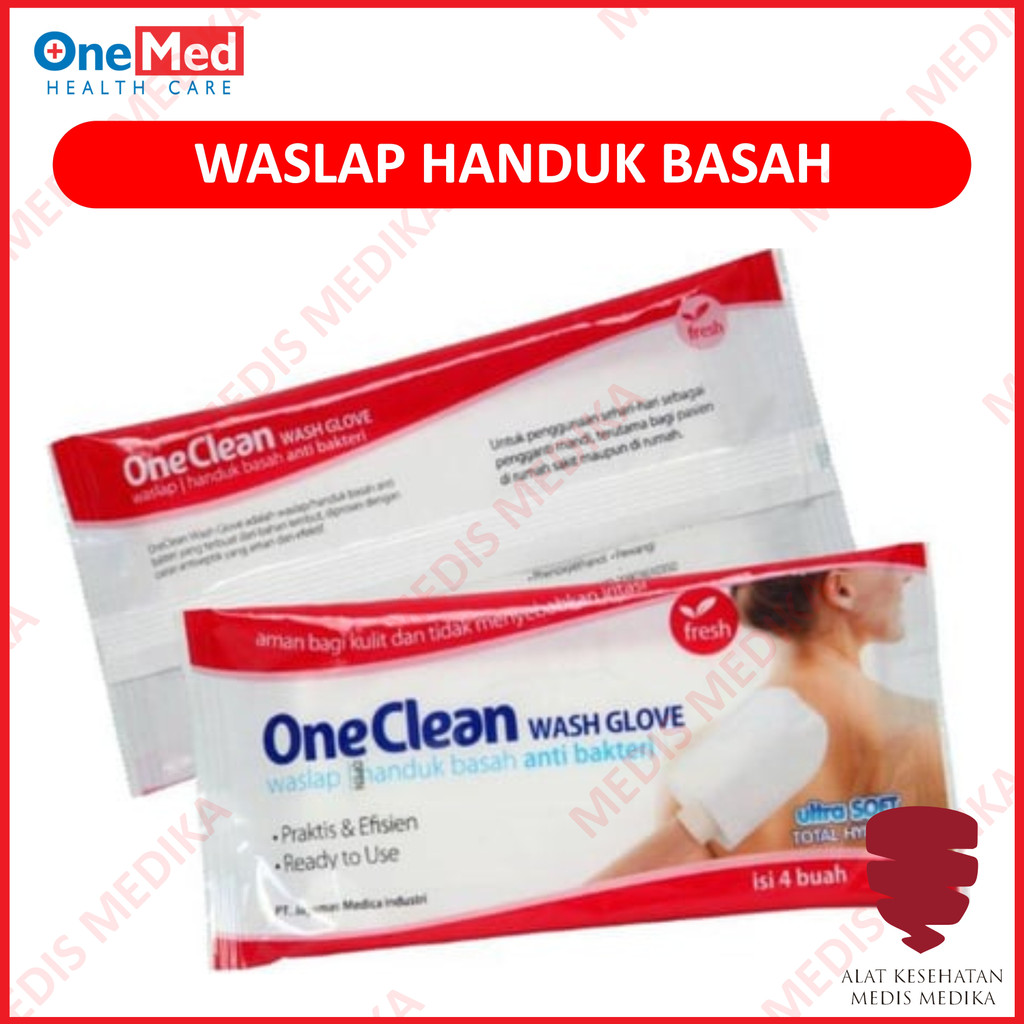 Jual Waslap OneClean Onemed Wash Glove Antiseptic Tissue One Clean Handuk Basah Anti Bakteri ...