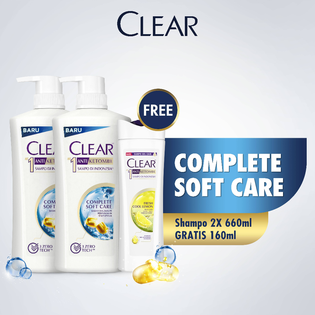 Jual Buy 2 Clear Complete Soft Care 660ml FREE Clear Fresh Cool Lemon ...