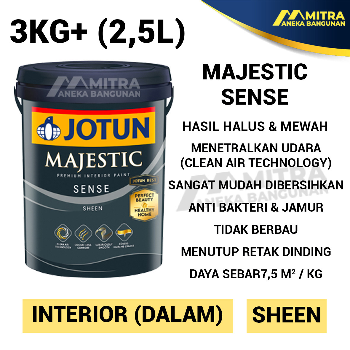 Jual CAT TEMBOK INTERIOR EKSTERIOR JOTUN SENSE 1875 / BROKEN WHITE ...