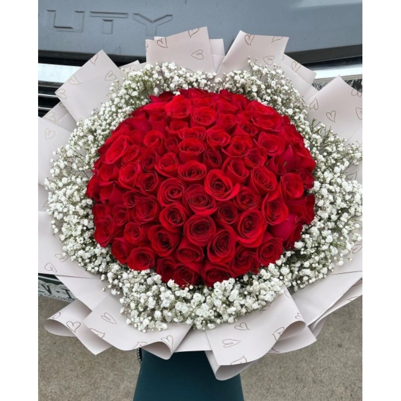 Jual Fresh Rose Bouquet 100 Stem / Fresh Flower Bouquet Vancyy Florist ...