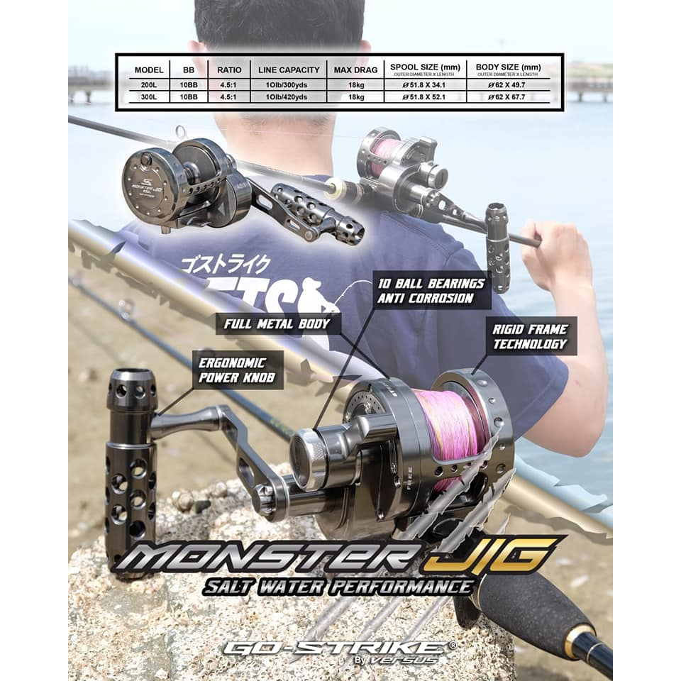 Jual Reel OH / OVERHEAD VERSUS GO-STRIKE MONSTER JIG (LEFT HANDLE ...