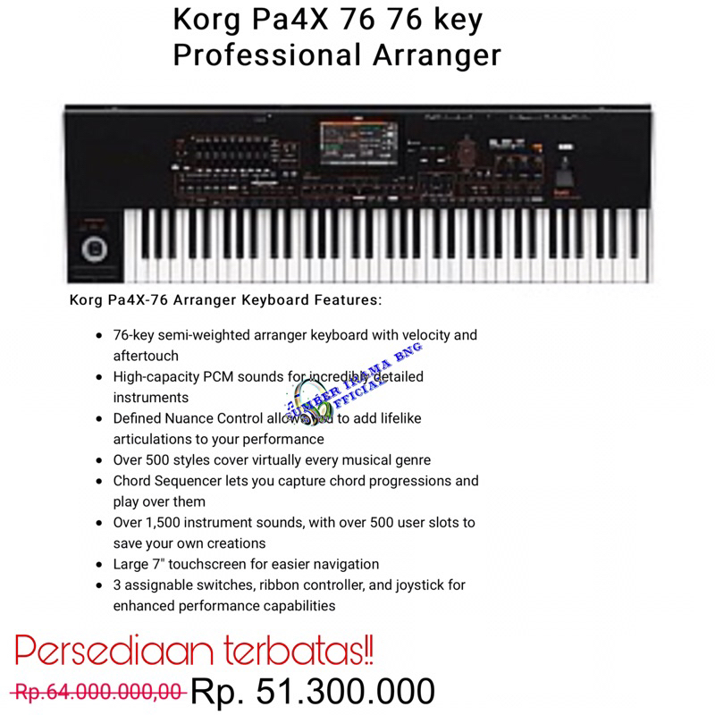 Jual KORG PA4X-76KEY PROFESSIONAL ARRANGER KEYBOARD KORG PA4X | Shopee ...