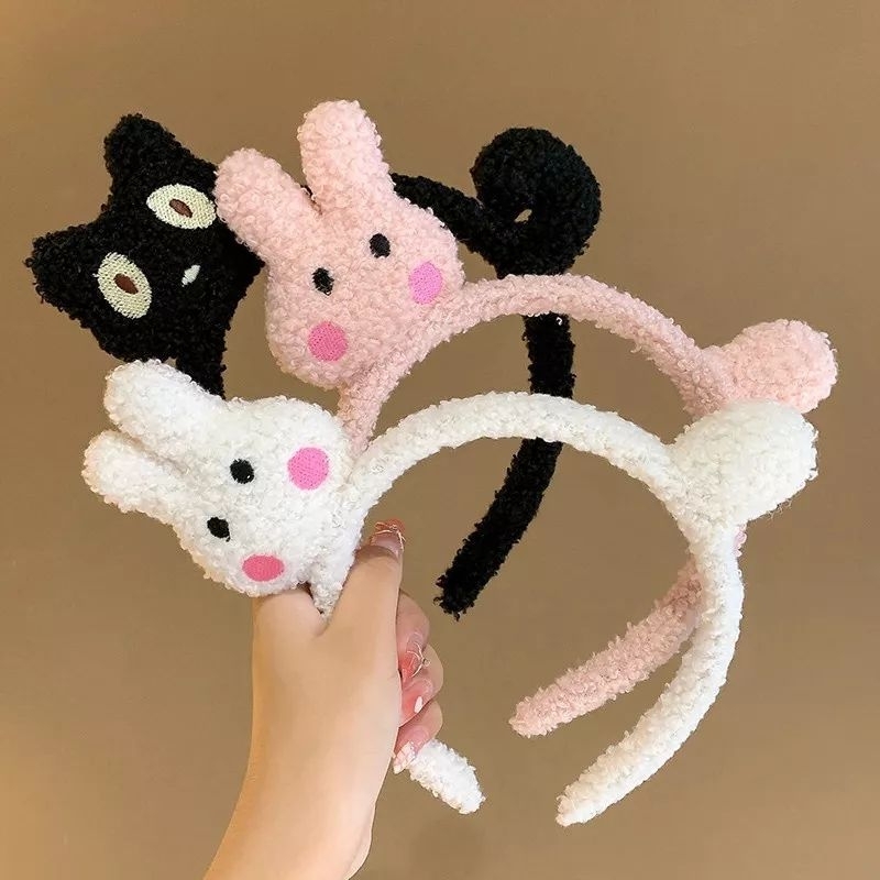 Jual Dassom Bando Boneka Black Cat Pink White Rabbit Kelinci / Bando ...