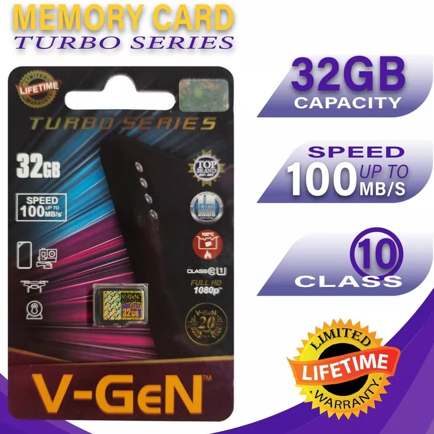 Jual V-gen Memori Micro SD 32GB Class 10 V-GeN Turbo Series 100MB/s ...