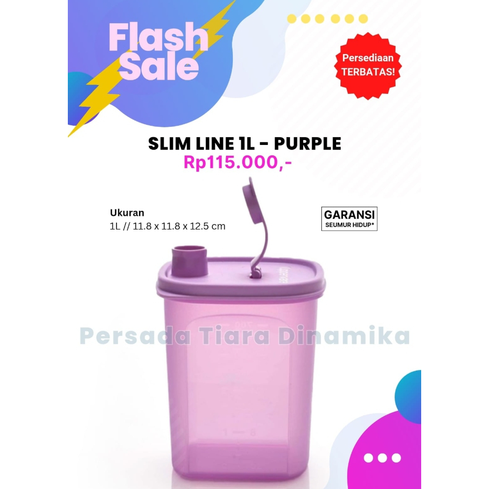Jual TUPPERWARE SLIM LINE 1L - WADAH MINUMAN DAN CAIRAN | Shopee Indonesia