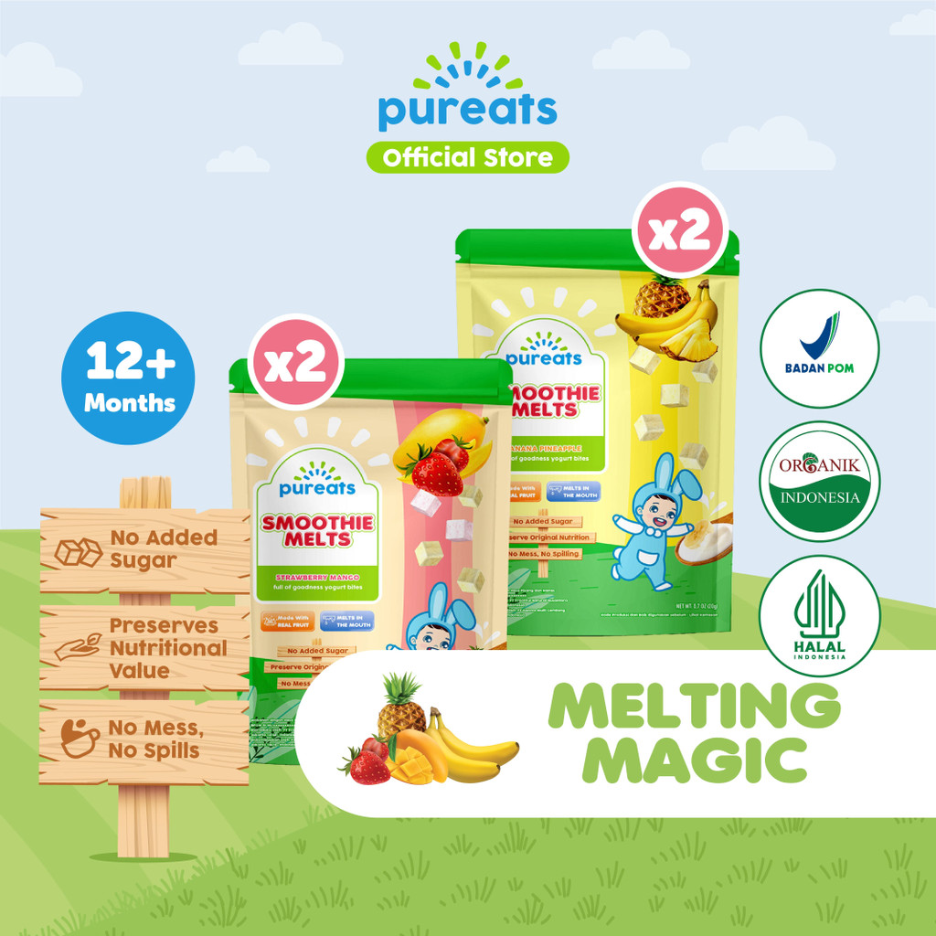 Jual Pureats Bundle Smoothie Melts Double - Snack Makanan Balita Mix ...