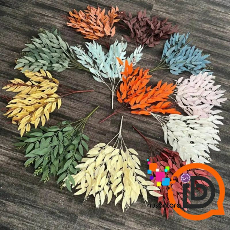 Jual DAUN RUSKUS Palsu / daun willow / daun artificial baby eucalyptus ...