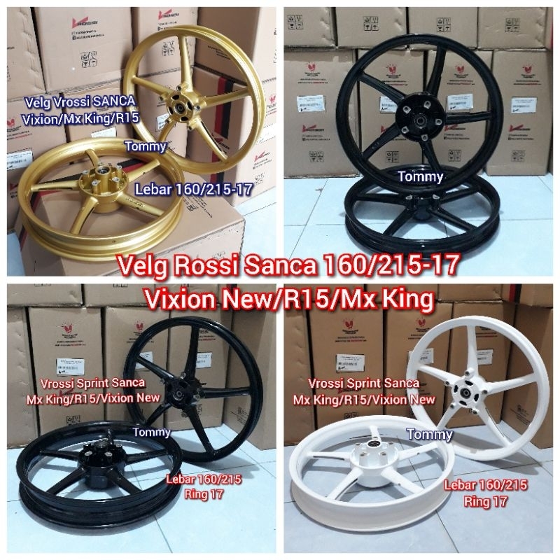 Jual Velg Vrossi Sanca MX King Vixion New R15 Old v1 v2 Pelek Rossi ...