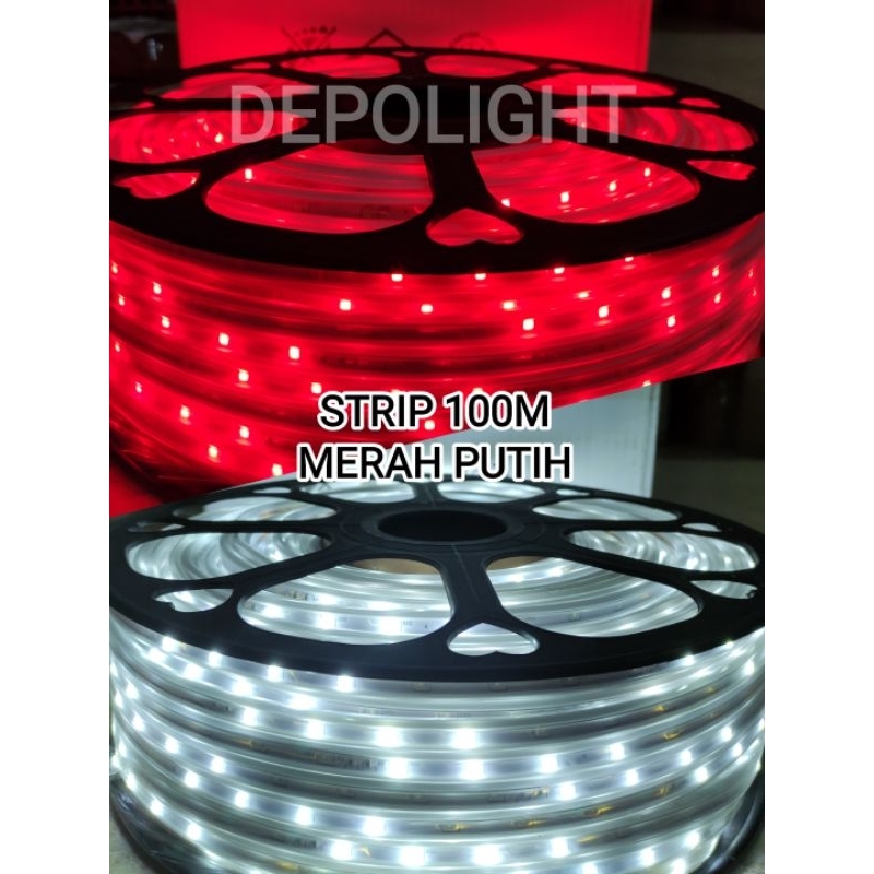 Jual Lampu Strip 5050 Merah Putih RGB Warna Warni 1 roll 100 Meter ...