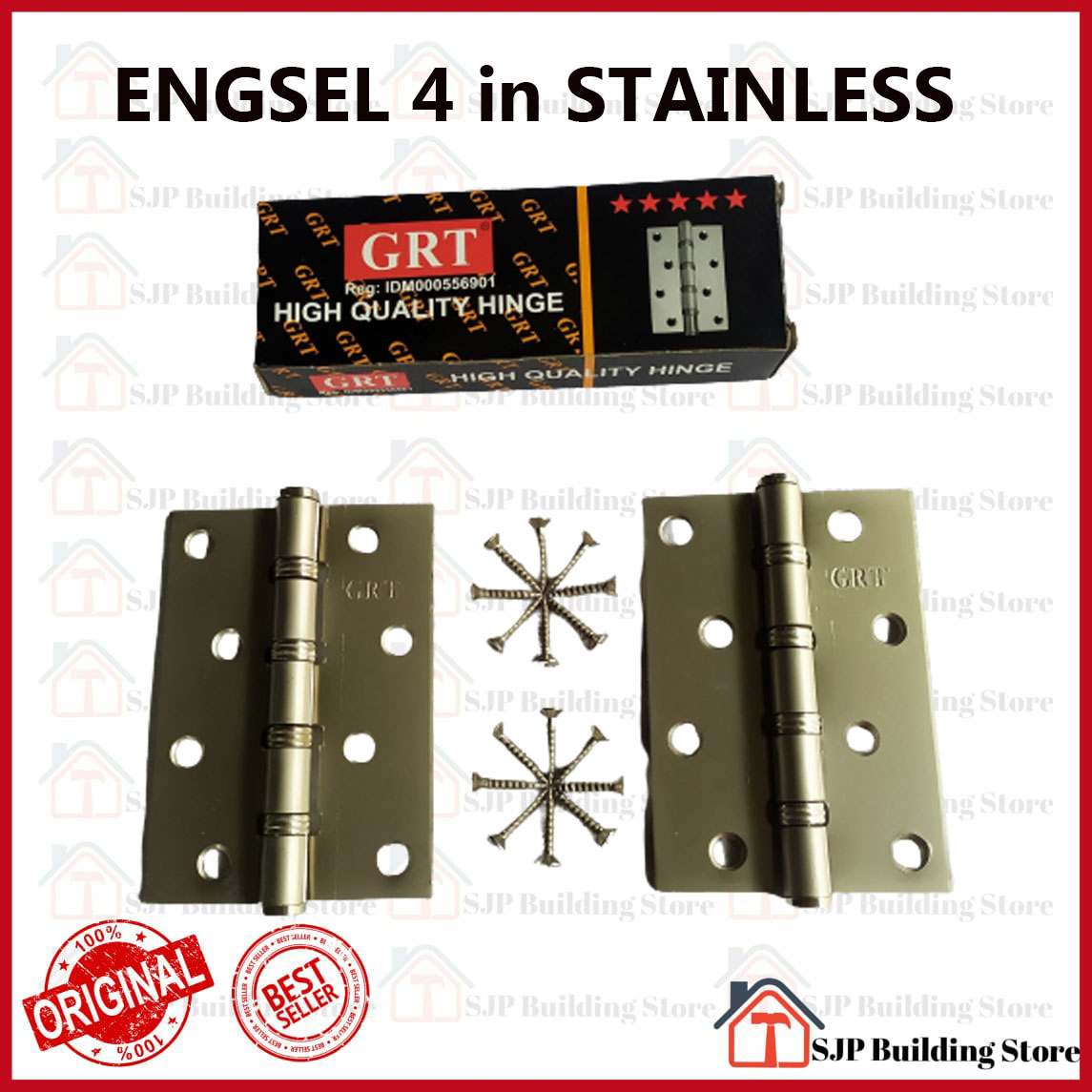 Jual GRT Engsel Pintu 4 inch TEBAL Silver Gold l Engsel Jendela TEBAL 4 ...