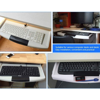 Jual Tempat Keyboard Bawah Meja 51X25CM Plastik Rel Keyboard Komputer ...