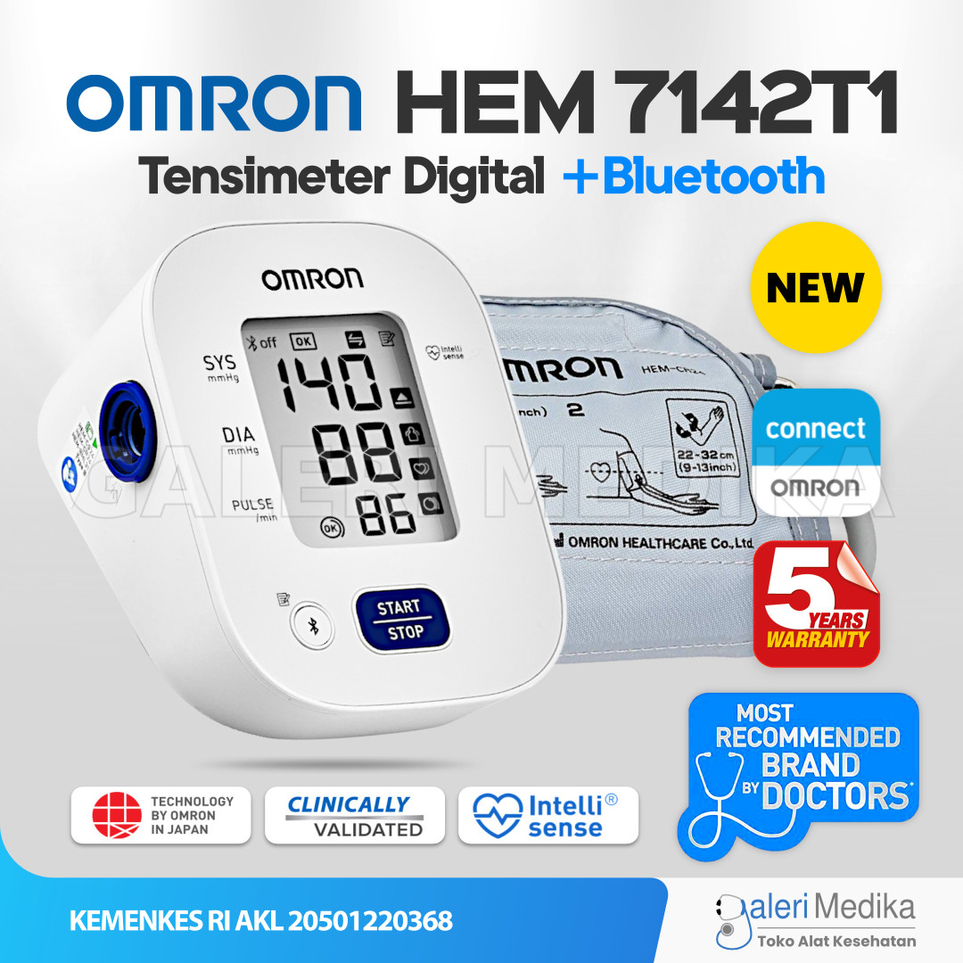 Jual Tensimeter Digital Omron HEM-7142T1 Bluetooth / Tensimeter Omron ...