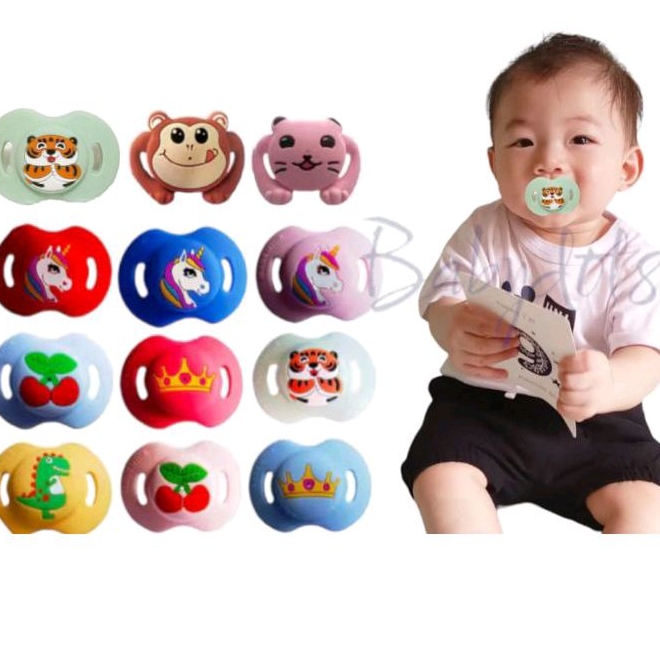 Jual Empeng Bayi Silikon Gepeng Premium Karakter / empeng bayi/ dot ...