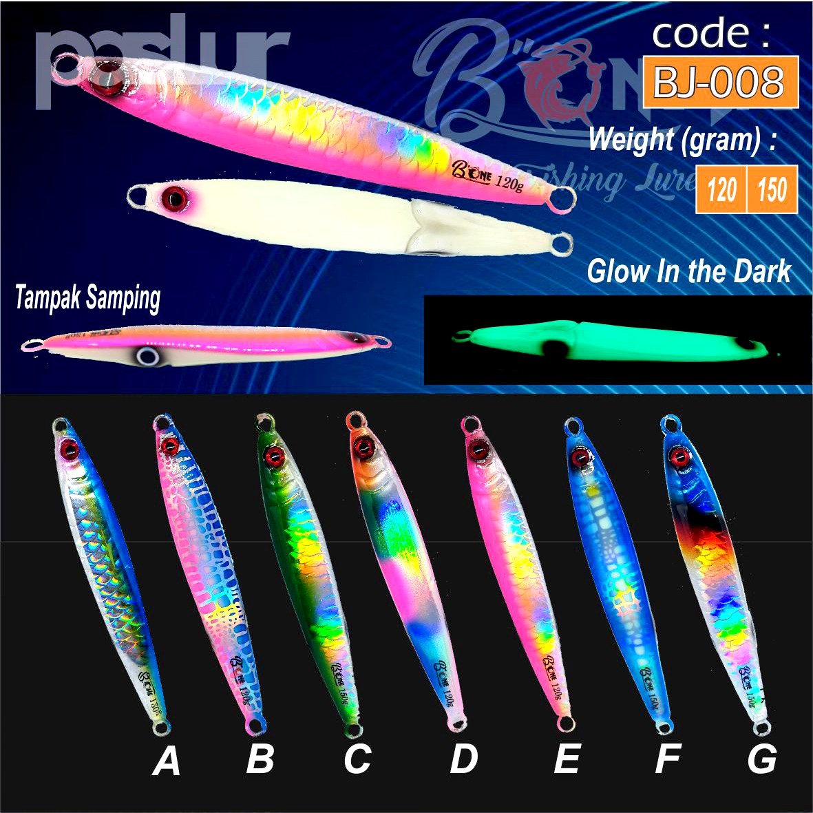 Jual BONE JIG BJ-008 120 / 150 GRAM GID | Shopee Indonesia