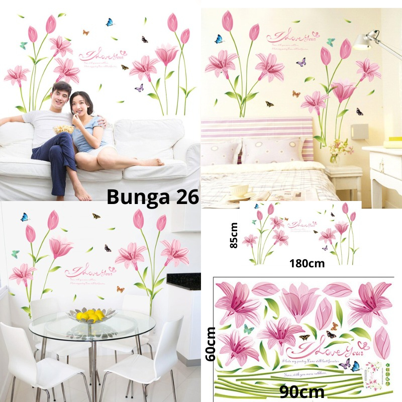 Jual WALL STICKER STIKER SETIKER SETICKER DINDING BUNGA WALLSTICKER WALLSTIKER DINDING TEMPELAN ...