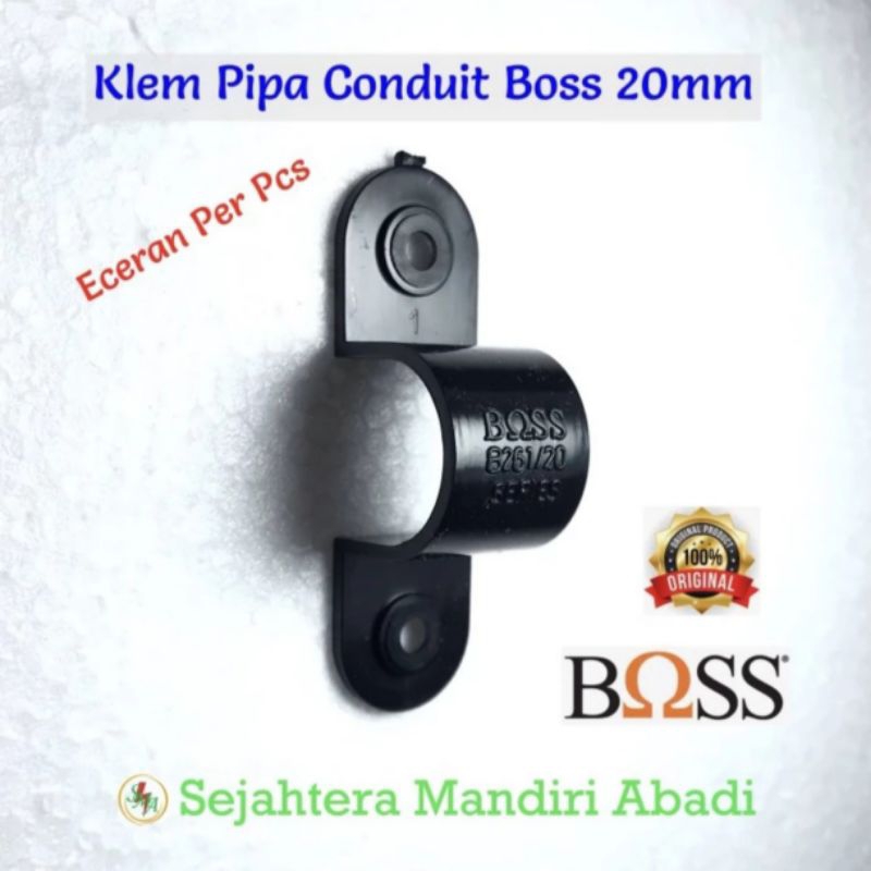 Jual Klem Boss 20mm Pipa Listrik Hitam Clamp Conduit Eceran Per Pcs ...
