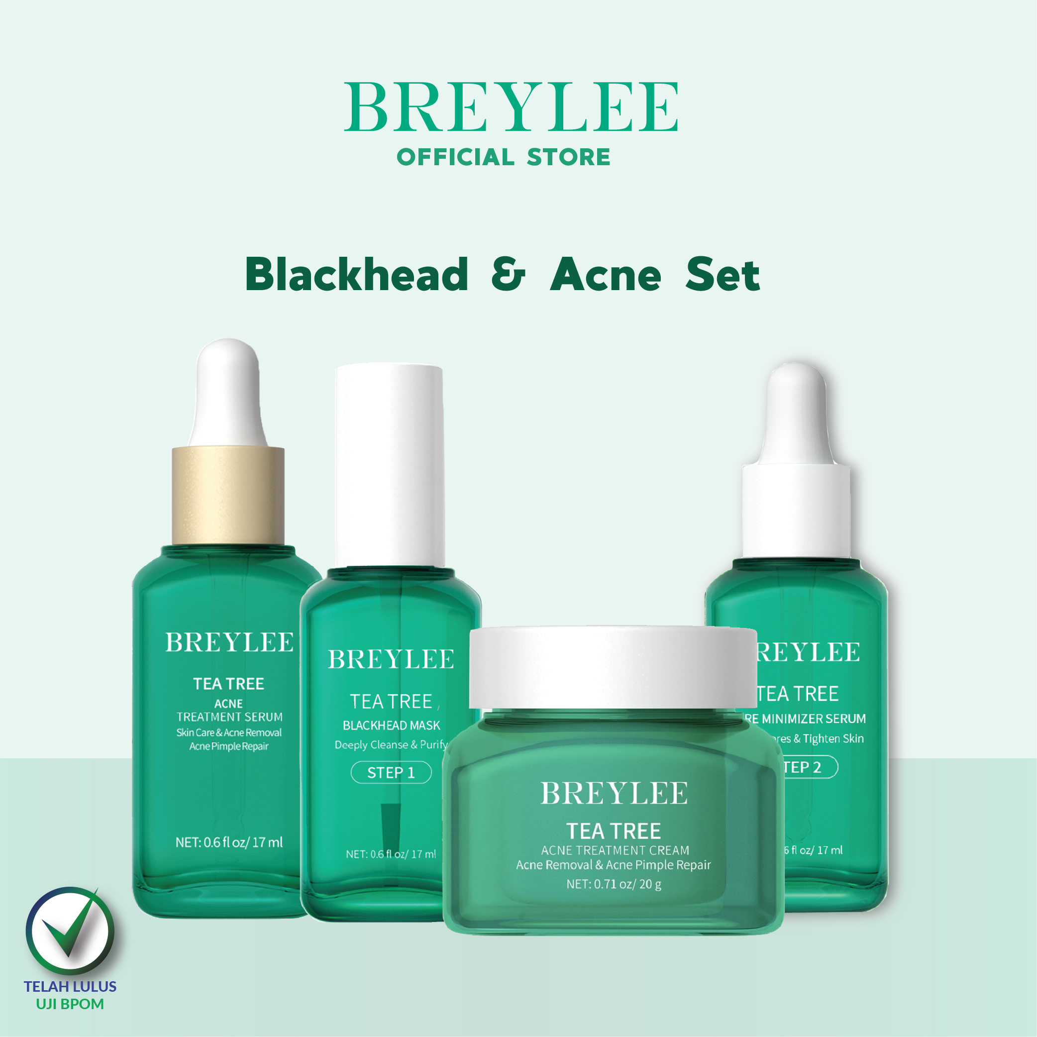 Jual BREYLEE Blackhead & Acne Set - Pembersih Komedo & Jerawat (4 Pcs ...