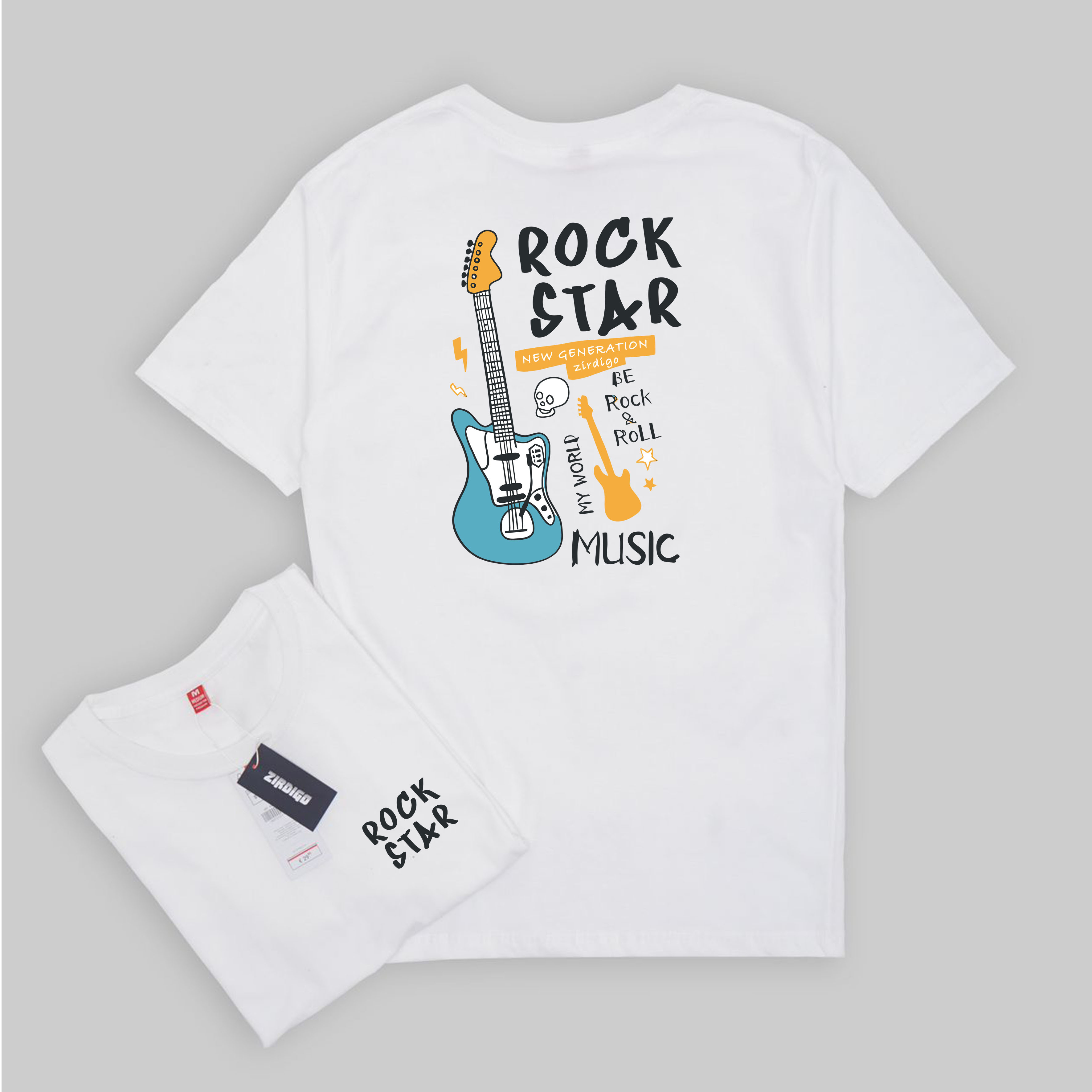 Jual Zirdigo Kaos Distro Rock Star Black debe Lengan Pendek Print ...