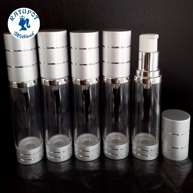 Jual Botol 20 ml silinder airless silver | Shopee Indonesia