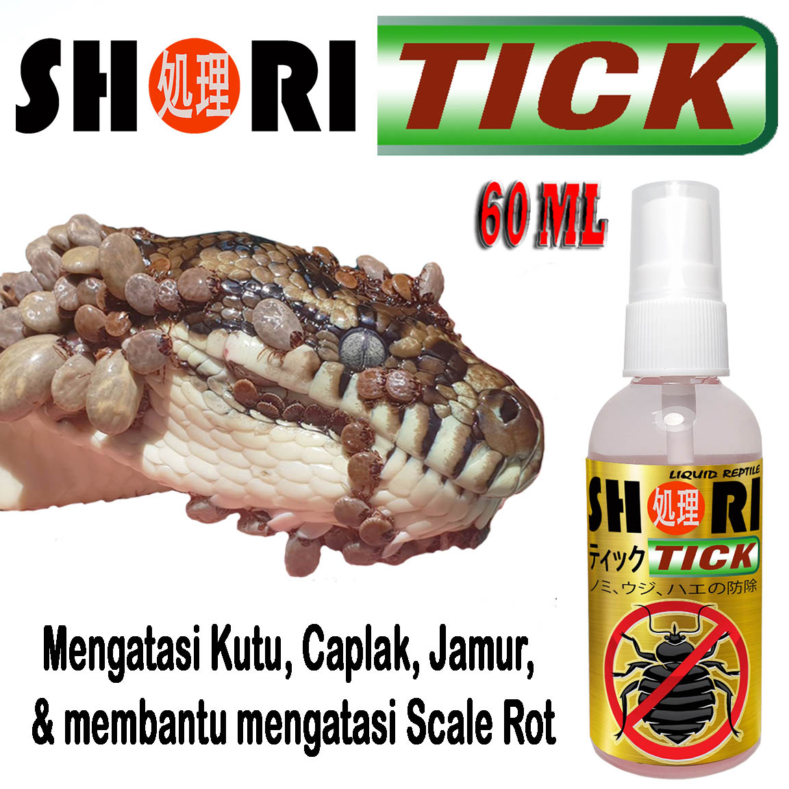 Jual SHORI TICK OBAT ULAR ANTI KUTU SCALE ROT CAPLAK PARASIT JAMUR ...