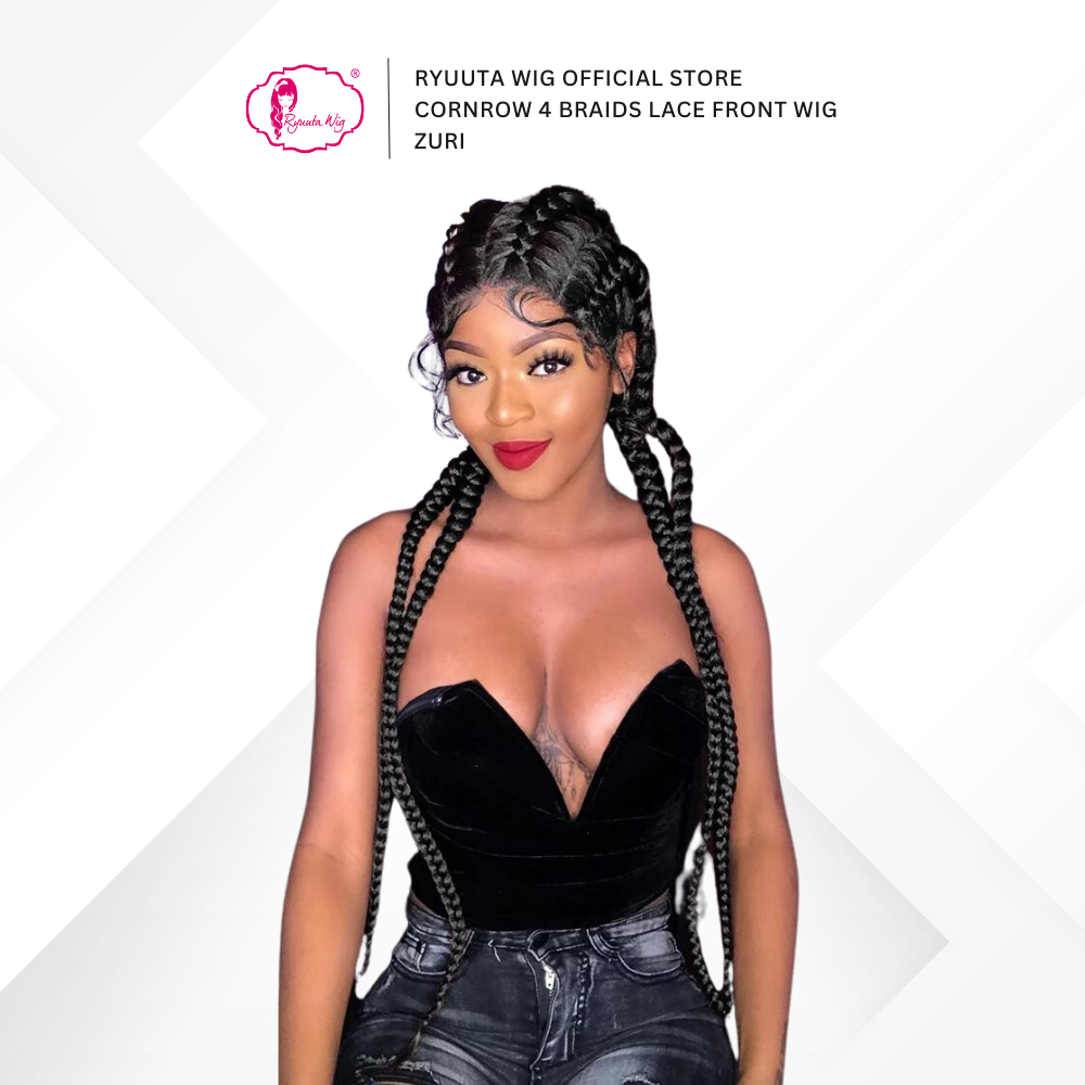 Jual Ryuuta Wig Lace Front Wig Cornrow 4 braids Kepang Panjang Zuri Hitam Coklat Pirang 29 inch ...