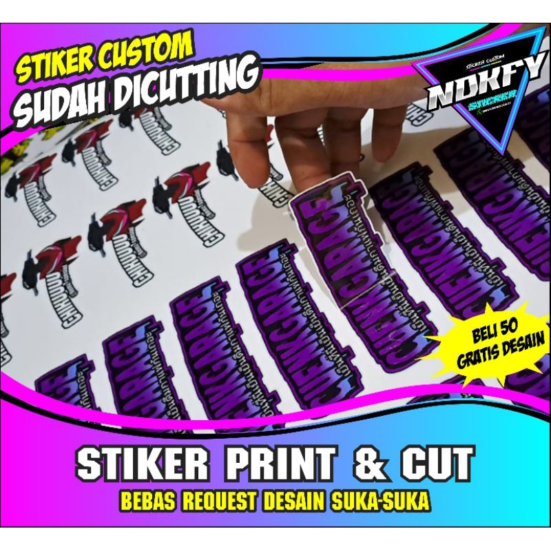 Jual STIKER CUSTOM PRINT&CUT VIRAL TINGGAL TEMPEL SUDAH DI POTONG ...