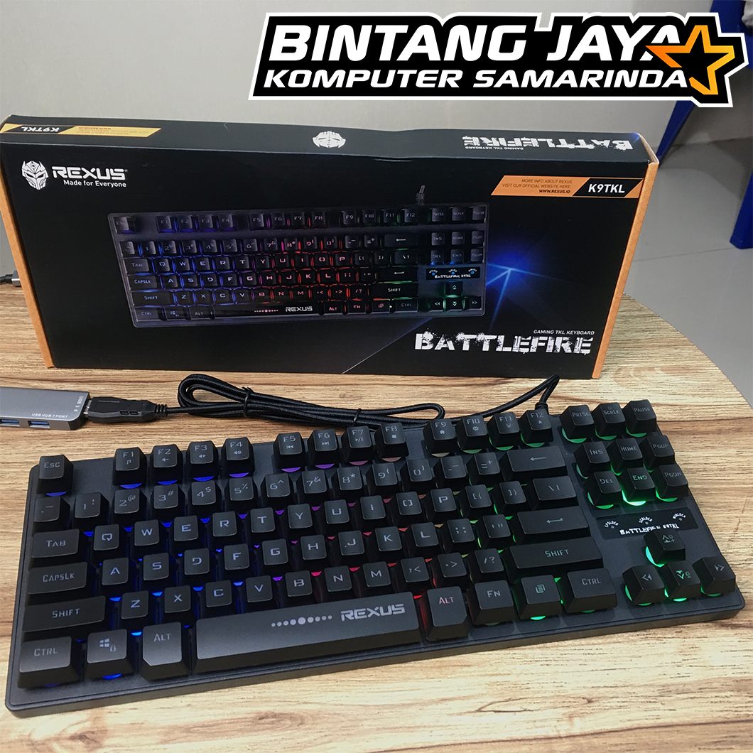 Jual Rexus Gaming Keyboard Battlefire K9TKL RGB - Black & Silver ...