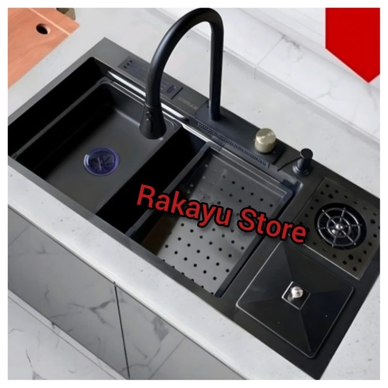 Jual KITCHEN SINK 9245 BLACK FULL SET LENGKAP KRAN/100x48 LUXURY ...
