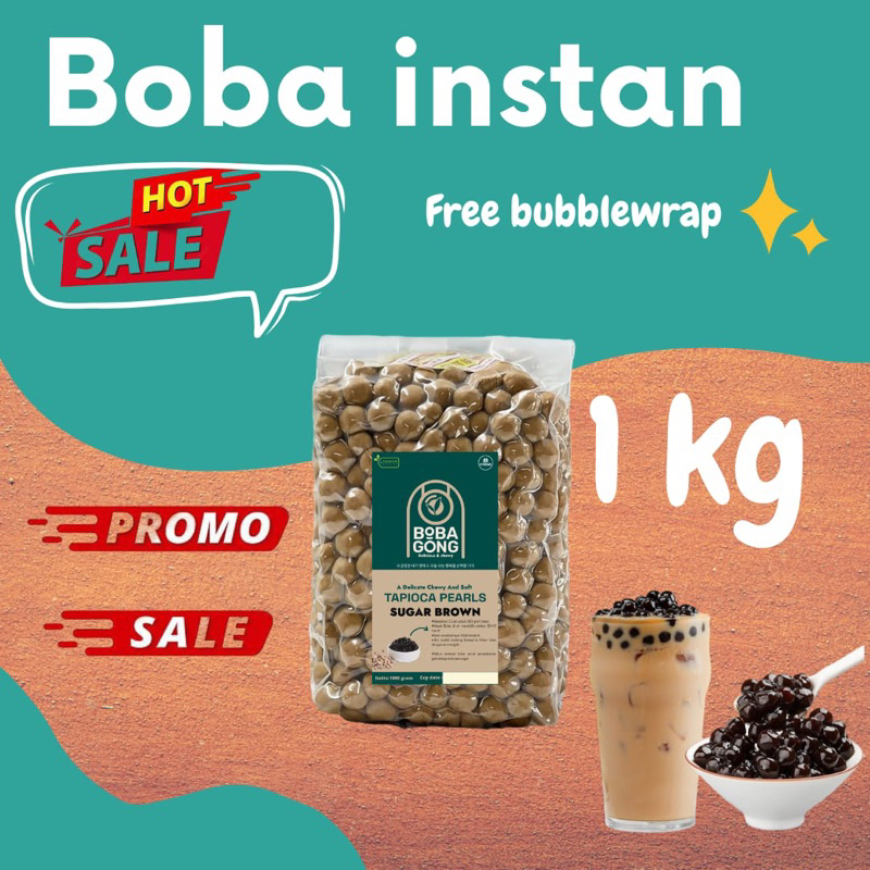 Jual BOBA TAPIOKA PEARL/Boba pearl/Boba kemasan 1 kg tidak mudah hancur ...