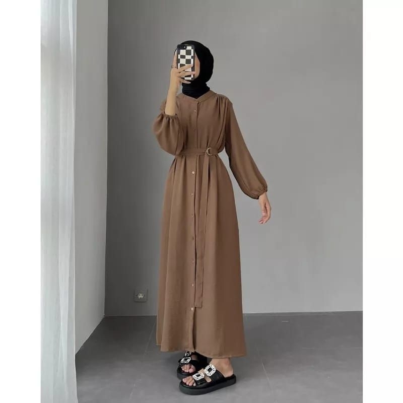 Jual LOCA DRESS GAMIS FULL KANCING CRINKLE AIRFLOW LD 110 // GAMIS ...