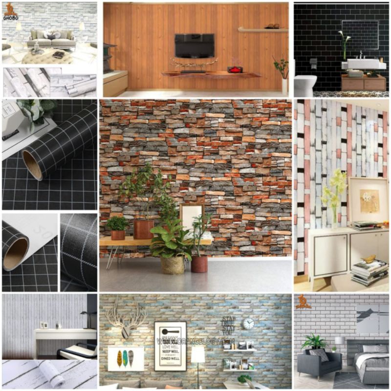 Jual Wallpaper Dinding Motif Batu Bata Wallpaper Dinding Batu Bata ...