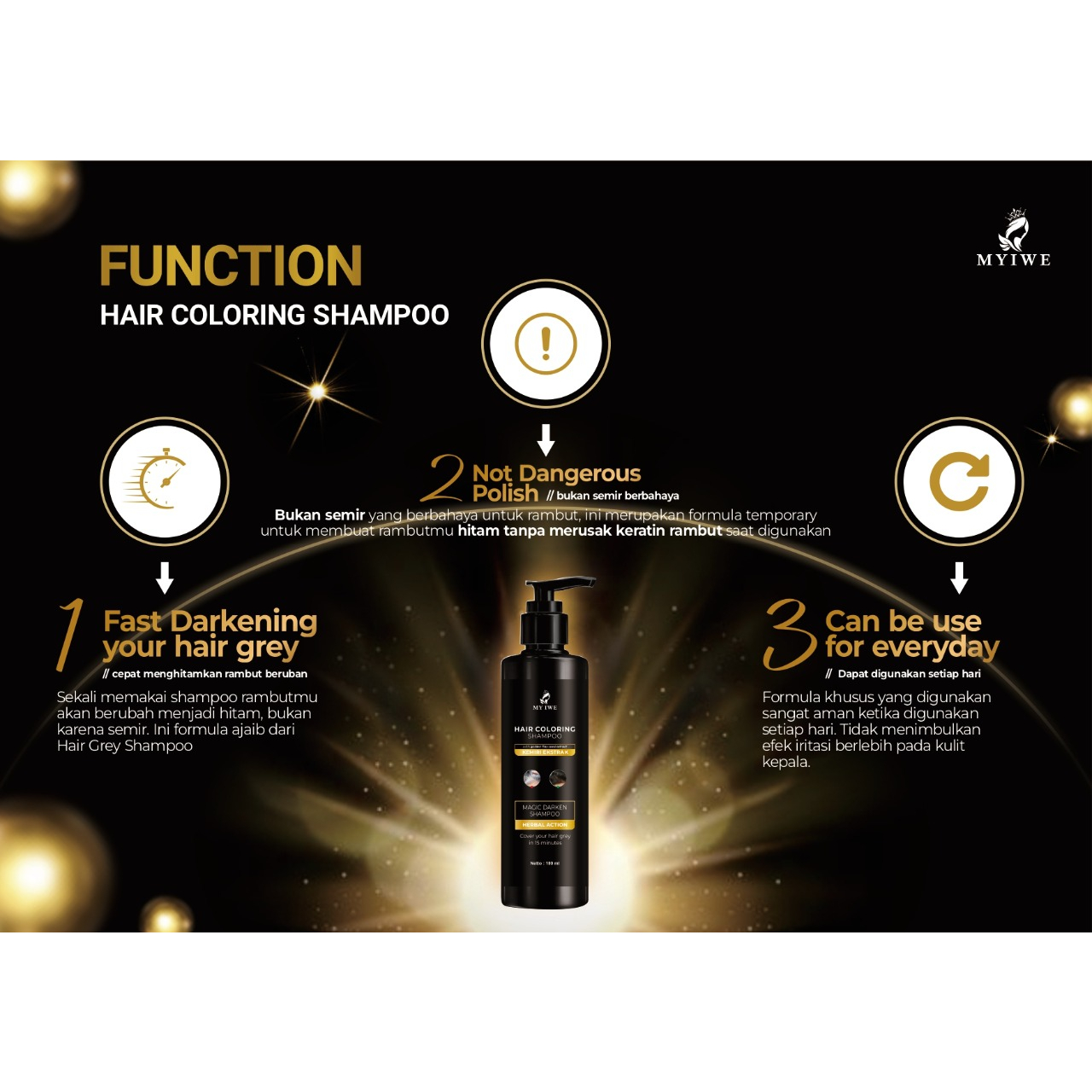 Jual Hair Color Shampoo Bla Instant By My Iwe Shampo Pewarna Rambut ...