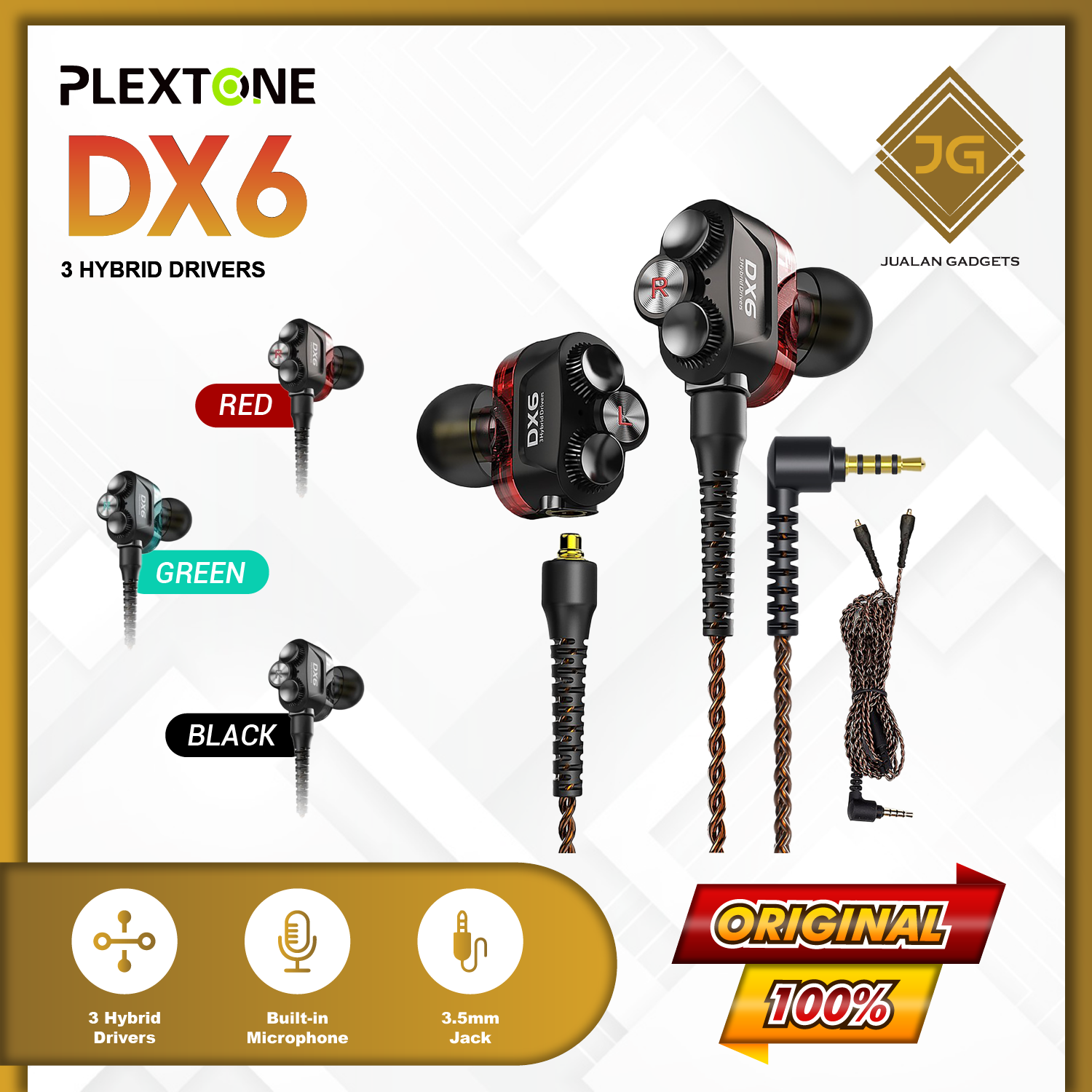 Jual Headset Plextone DX6 Gaming Hybrid Drivers With Mic - Garansi Resmi | Shopee Indonesia