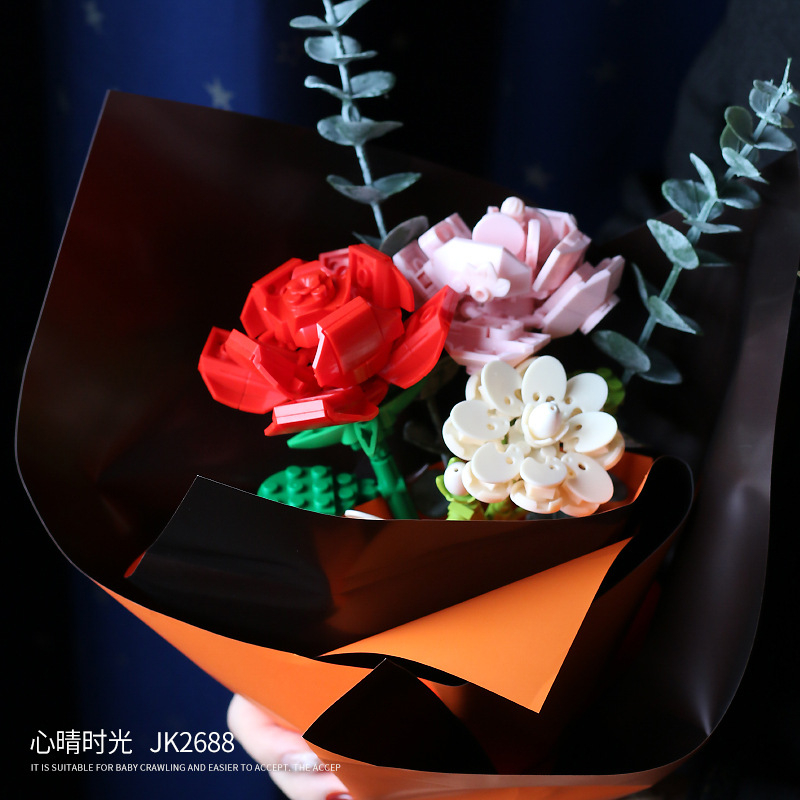 Jual Buket Bunga DIY Flower Block Mainan Balok Simulasi Tangan Memegang ...