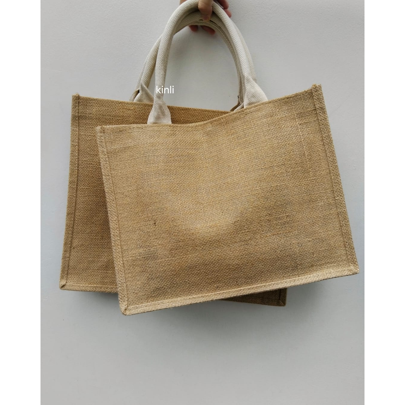 Jual jute tote bag organic natural fibre material eco friendly tas goni ...