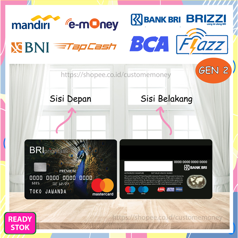 Jual KARTU EMONEY DESIGN KARTU BRI PRIORITAS MERAK ETOLL EMONEY MANDIRI ...