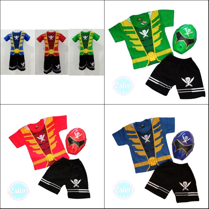 Jual Kostum Baju Power Rangers Anak Laki Laki Lengan Pendek Ada Topeng ...