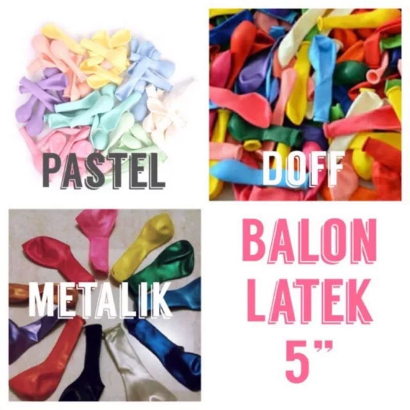 Jual BALON LATEK (SIZE 5" / 12 CM) 1 PACK ISI 20 PCS | Shopee Indonesia