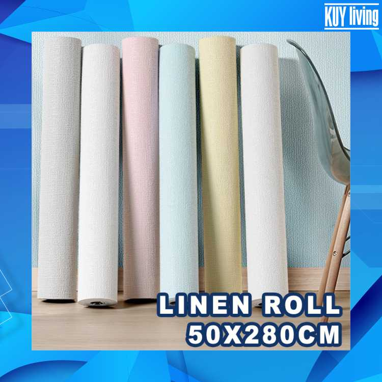 Jual Wallpaper Dinding Linen Roll 280x50 cm Wallpaper Foam Linen Roll ...