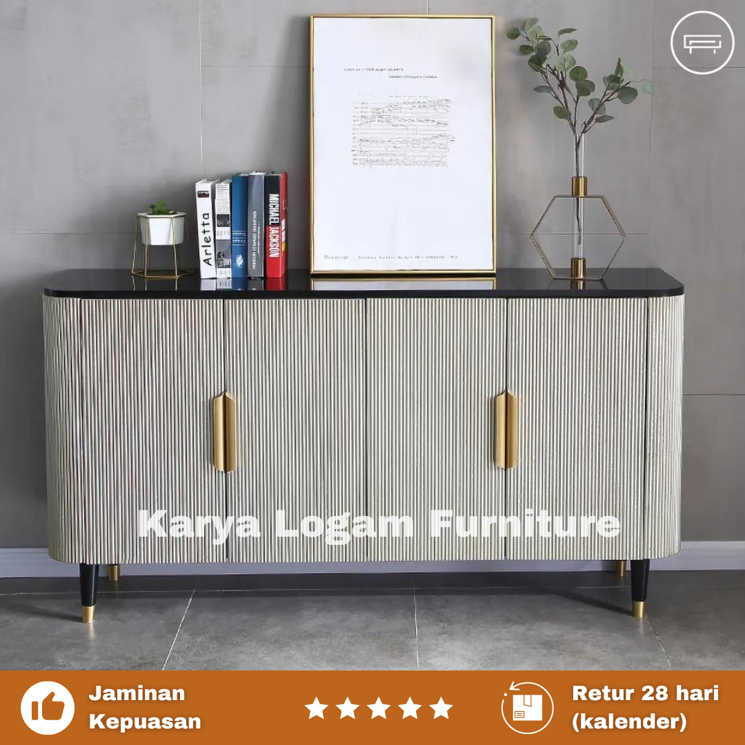 Jual Lemari Buffet Minimalis Modern - Buffet Kabinet Kaki Besi dan Kayu ...