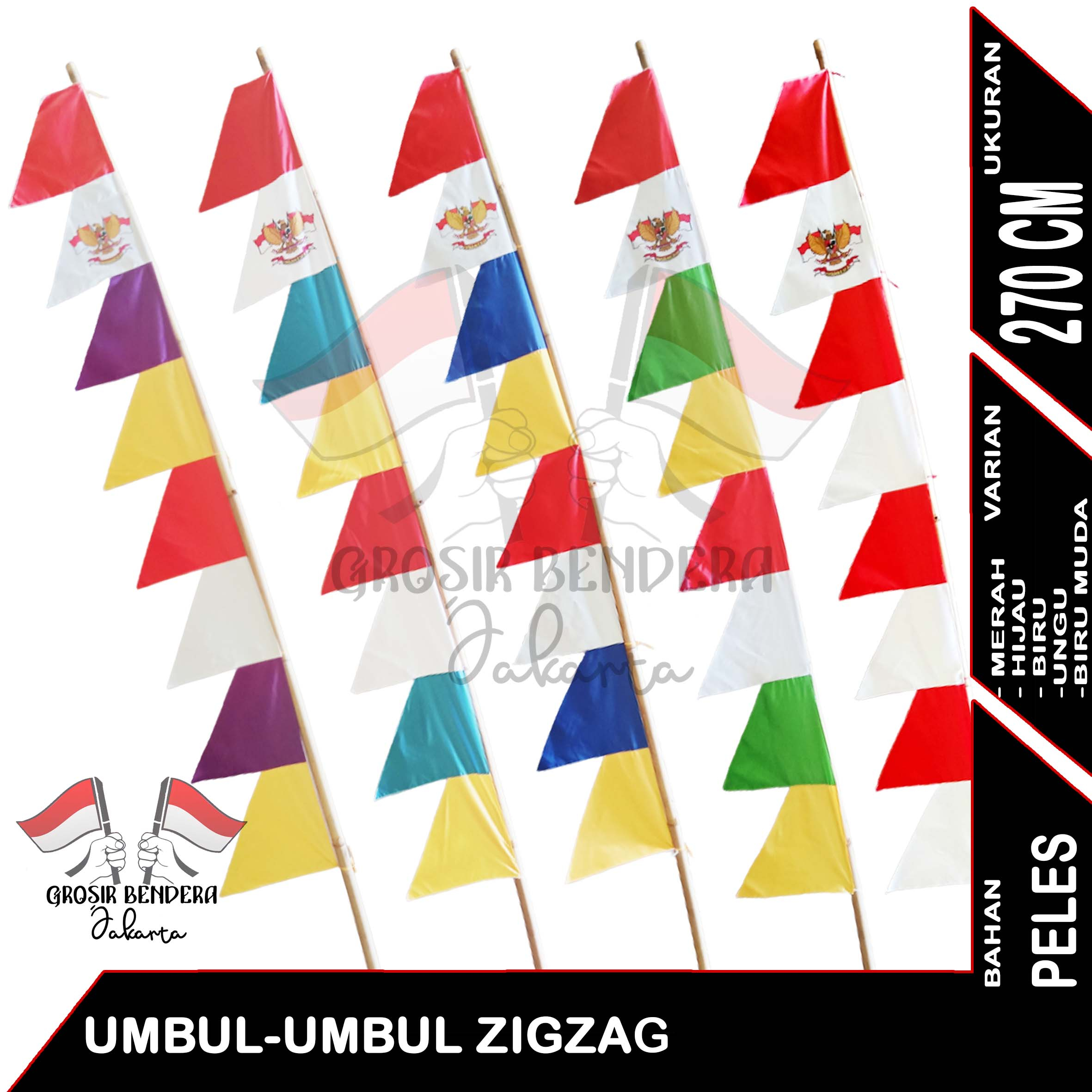 Jual Bendera Umbul Umbul ZigZag - 270cm | Shopee Indonesia